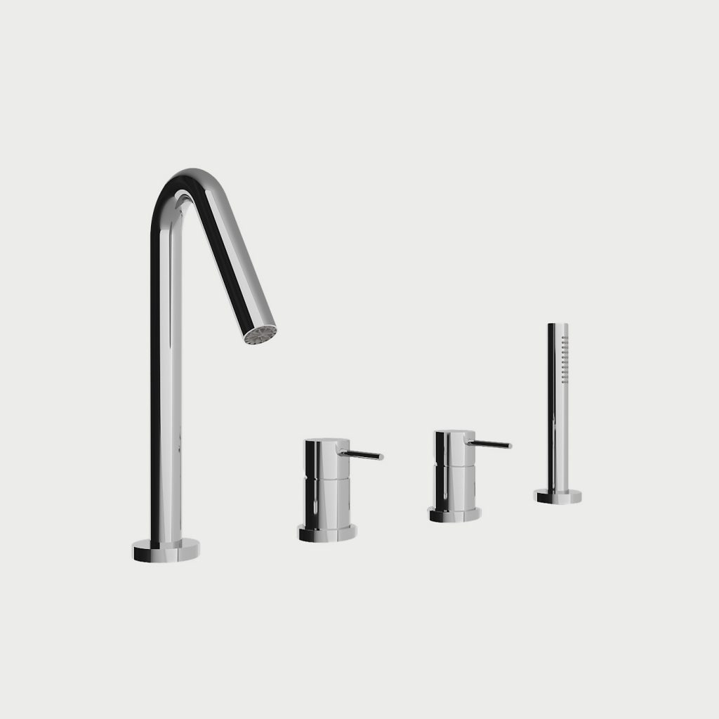 UP Plus 4 hole hob-mounted bathtub tap