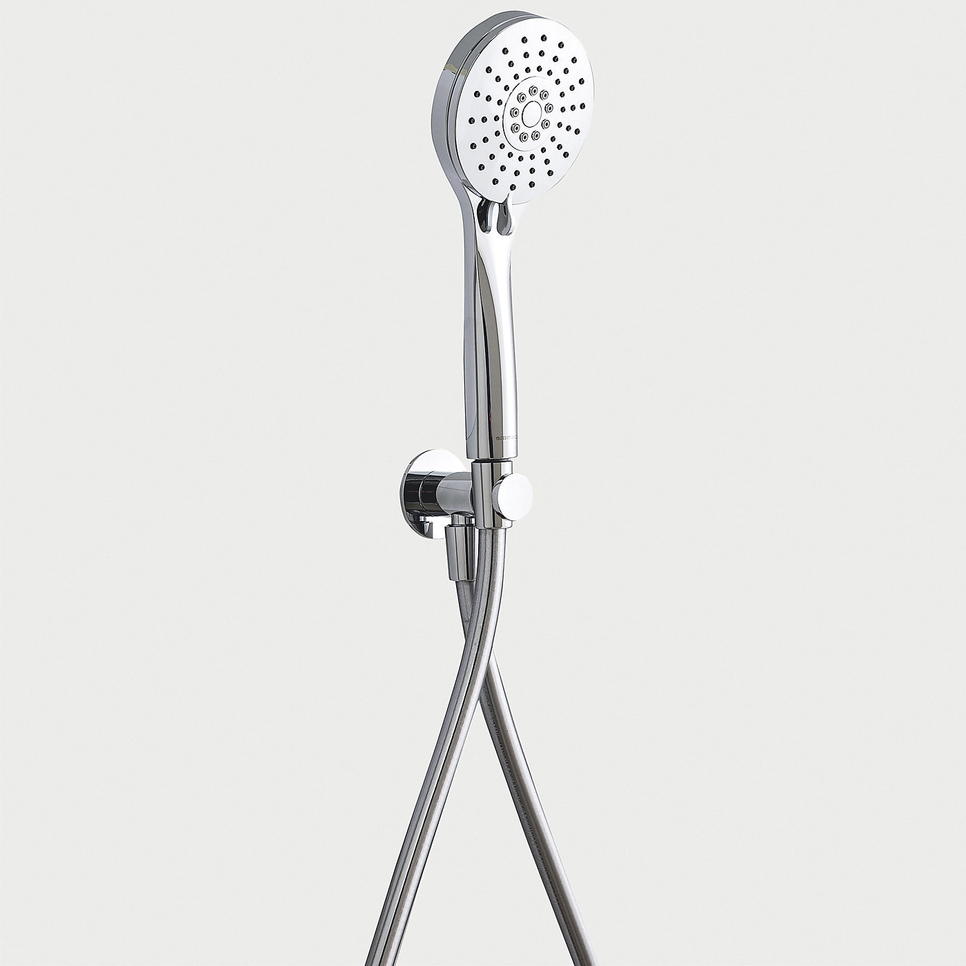 Hand shower with flexible hose and wall outlet