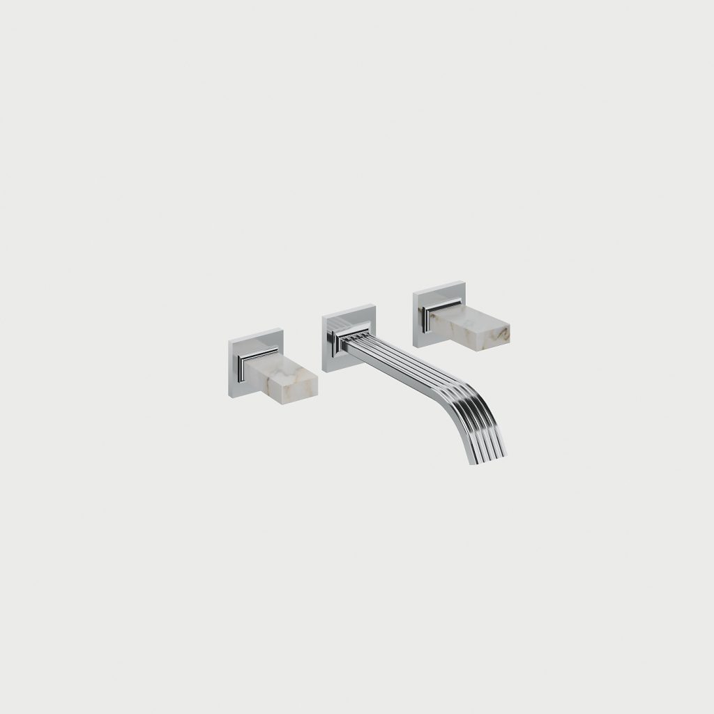 IOS-KEA Wall mounted basin tap 200mm with marble handles